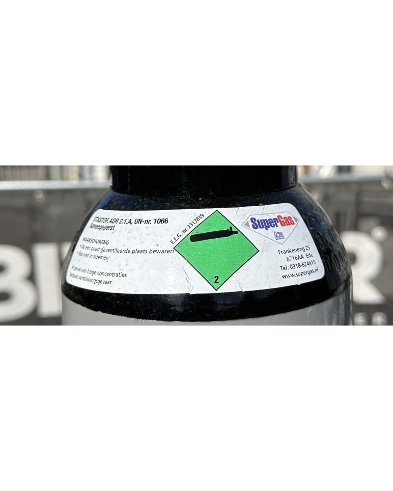 Stikstof (N₂) 20L – 99,8% Zuiver | 200 bar – Braber Gassen