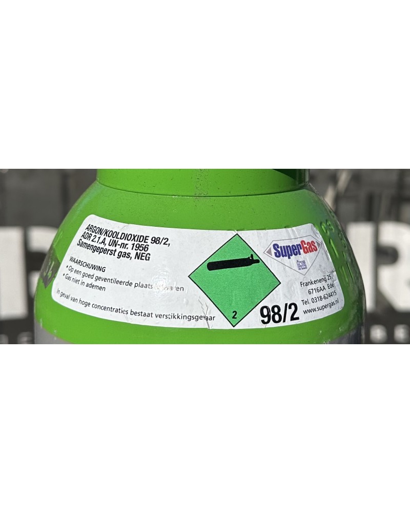 Menggas 98-2 10L – 98% Argon, 2% CO2 | 200 bar – Braber Gassen